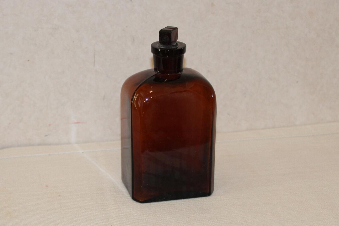 Vintage Amber Medical Glass Bottle - Marked 500 and Glass Stopper - Etsy