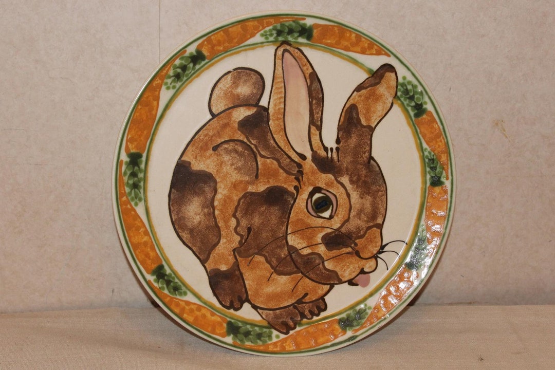Vintage Janet Rothwoman Art Pottery Rabbit Platter Plate 12.5 Inches - Etsy