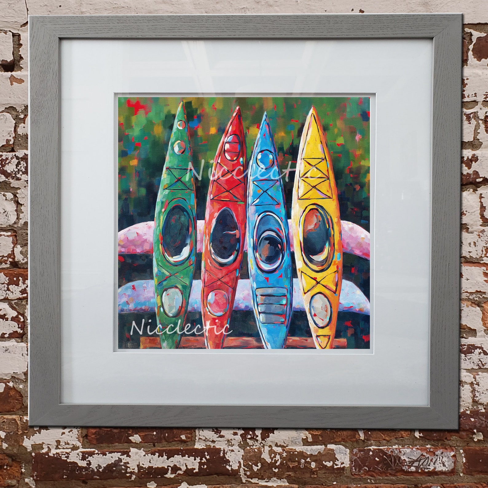 Colorful Kayaks Lake House Decor Red Kayak Gifts for Dad - Etsy
