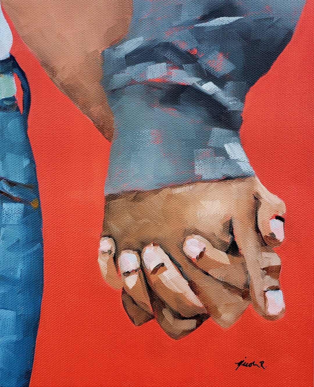 Holding Hands Oil Painting: Romantic Couple Art, 8x10 Canvas - Etsy