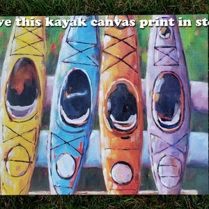 Colorful Kayaks, Lake House Decor, Red Kayak Gifts for Dad, Mountain ...