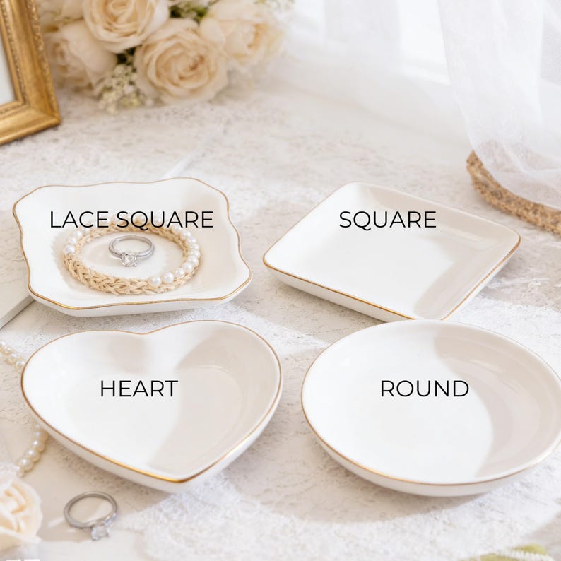 Personalized Wedding Calendar Date Ceramic Ring Dish, Engagement Gift ...