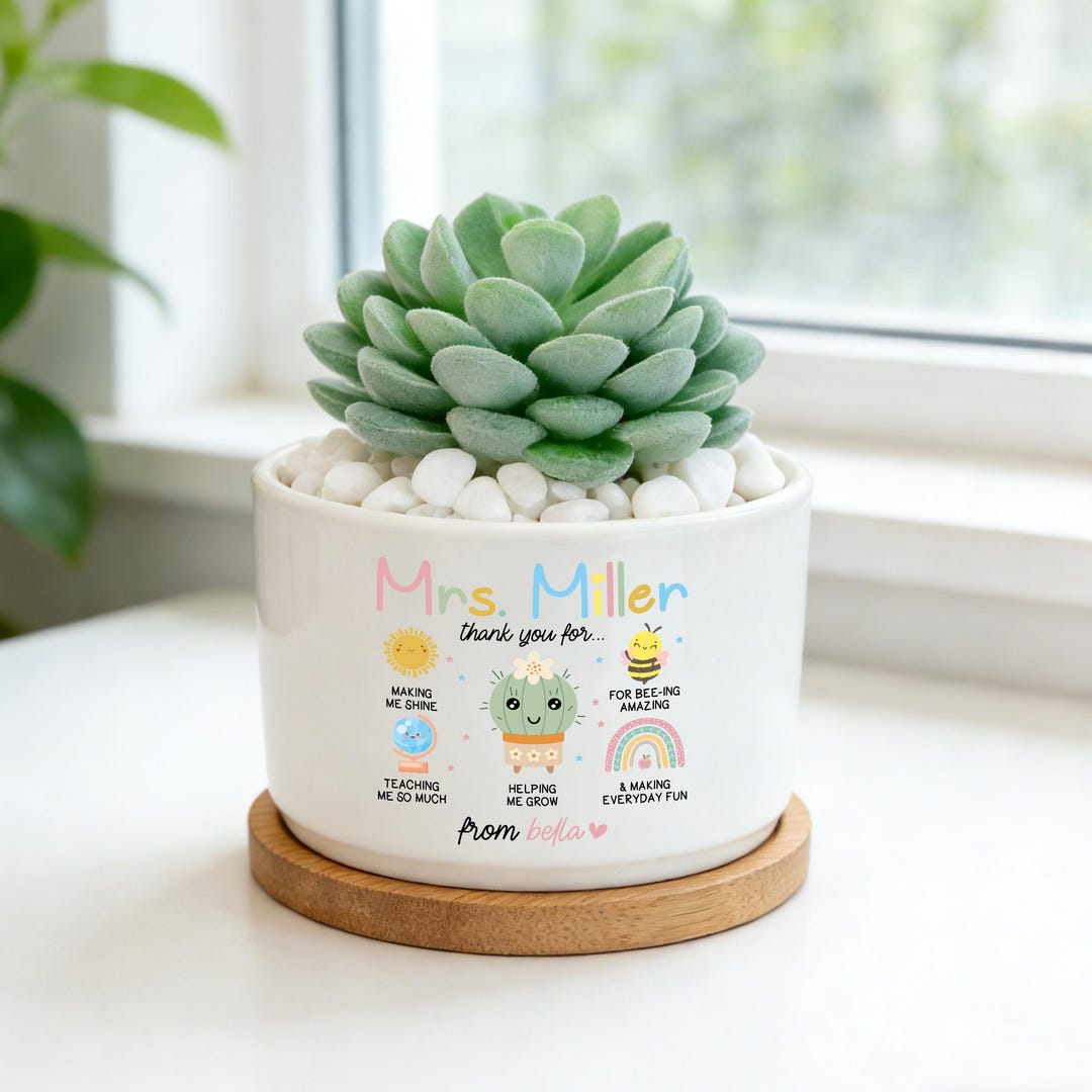Personalized Teacher Plant Pot, Thank You for Helping Me Grow, Custom ...