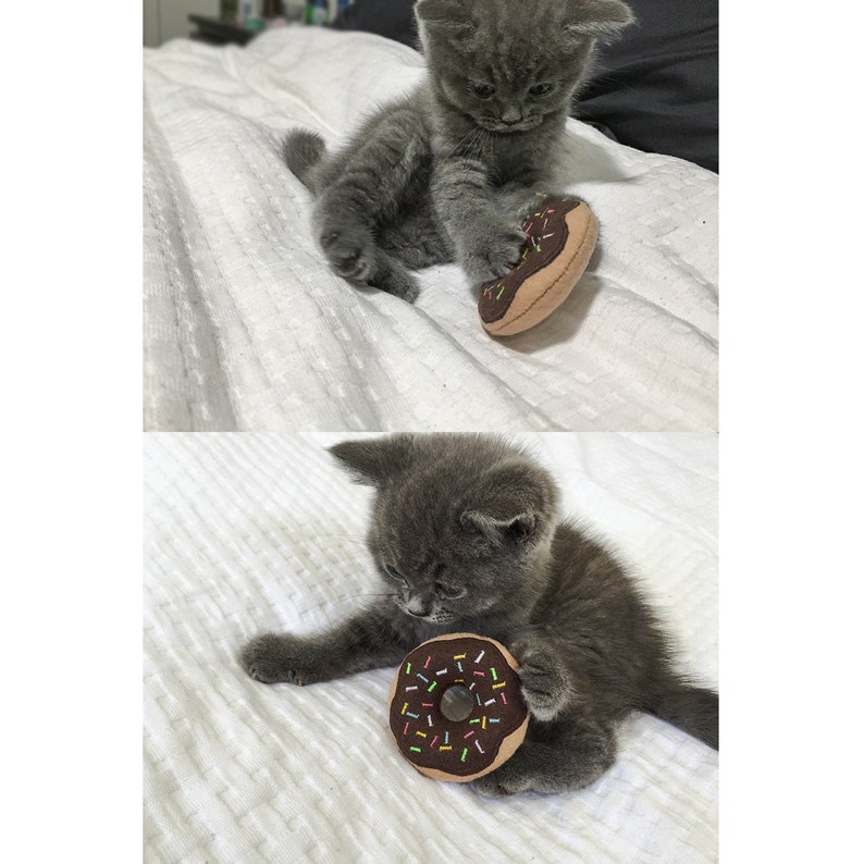 Chocolate Frosted Donut With Sprinkles Organic Catnip Cat Toy | Etsy