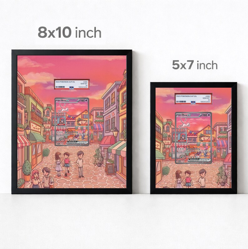 Mew Pokémon Display Frame | Choose Size 8x10, A5 (5.11x7.08) | PSA or ...