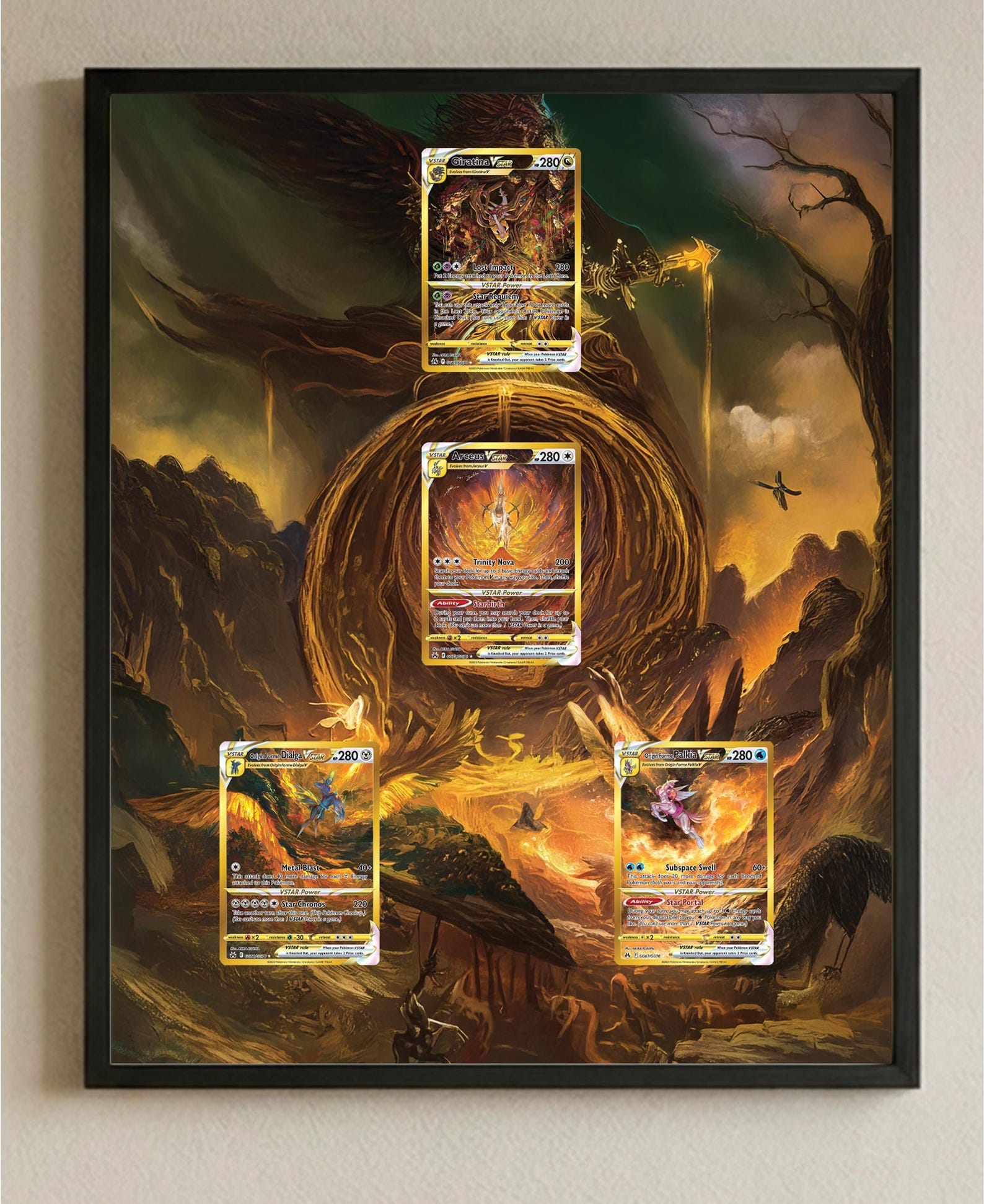 Crown Zenith Gold Vstar Pokémon Card Display Frame Gift | Arceus Palkia ...