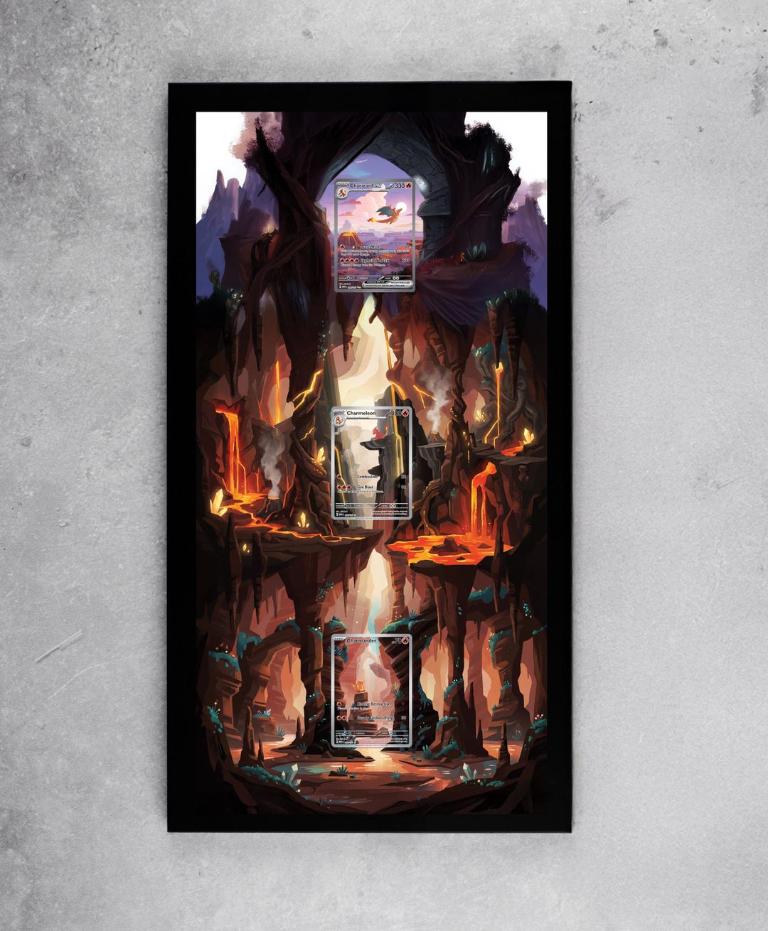 Charizard Pokemon Evolution Frame | 11x22 Inches | PSA Graded or Raw ...