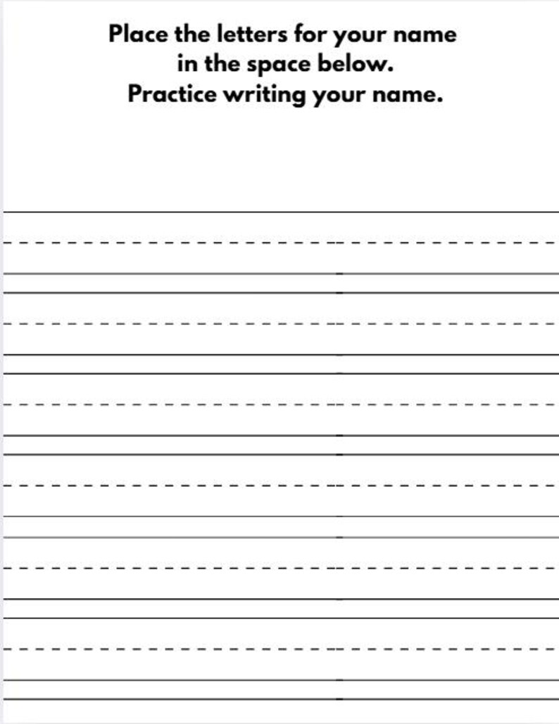 Name Writing Practice Workbook Printable Preschool Handwriting Pages - Etsy