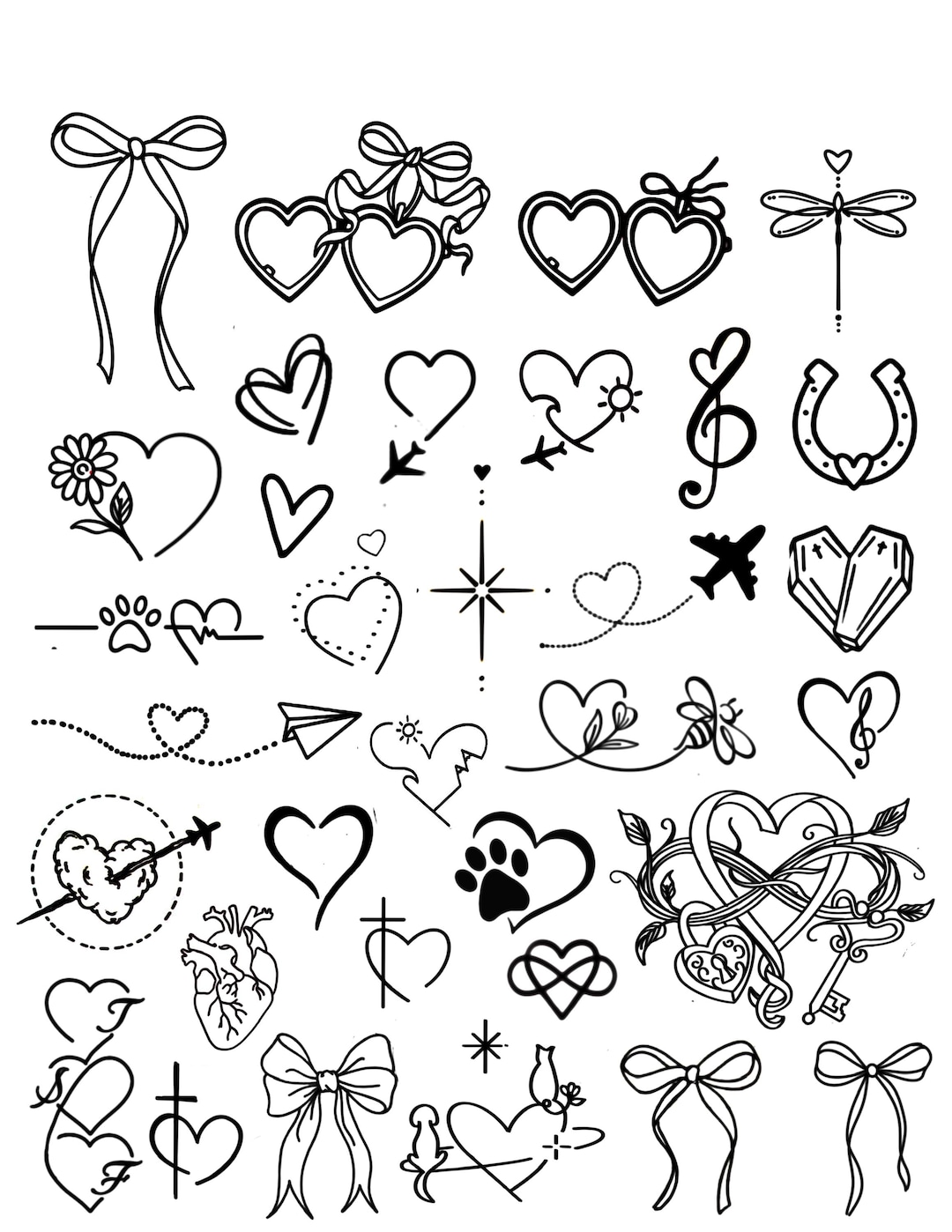 Fine Line, Hand Drawn Digital Tattoo Flash Art, Dainty, Small the ...
