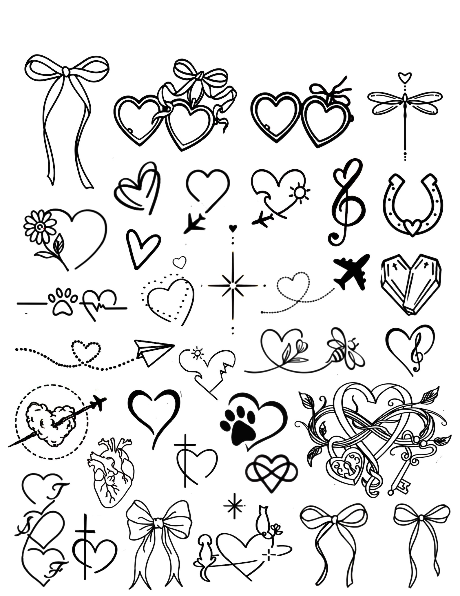 Fine Line, Hand Drawn Digital Tattoo Flash Art, Dainty, Small the ...