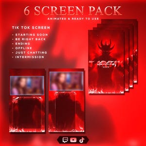 Animated Demon Tiktok Stream Screens | Dark Fantasy Red Vertical ...