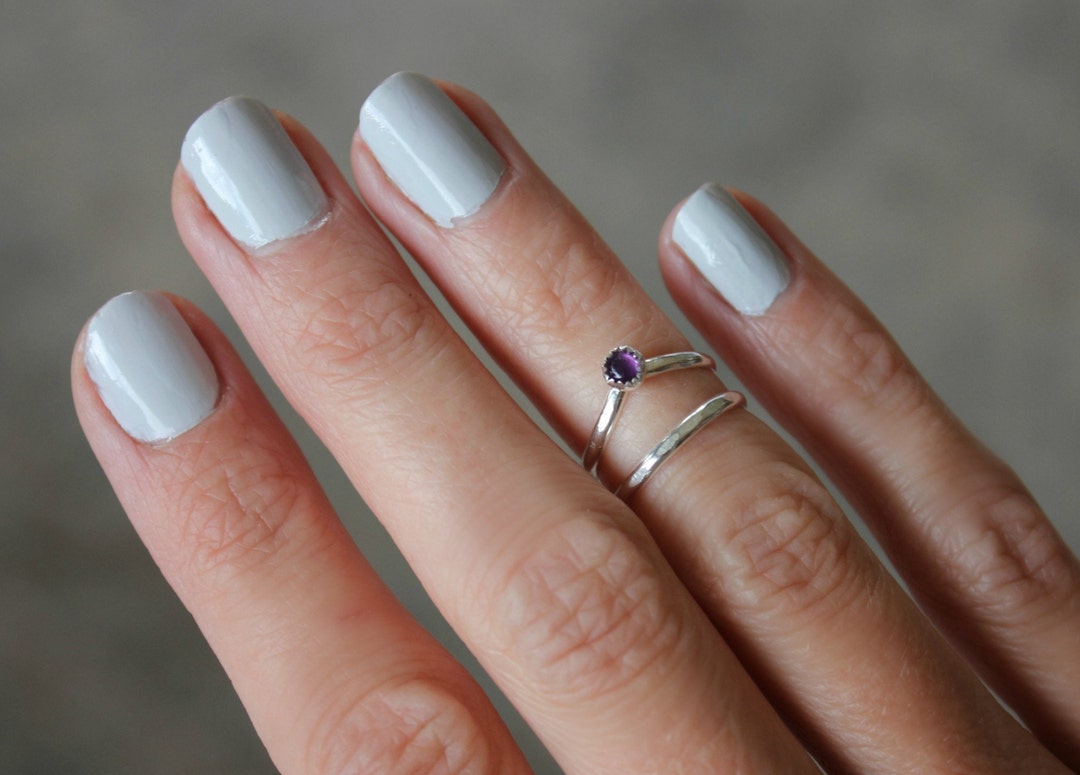 Midi Rings, Knuckle Ring, Sterling Silver Amethyst Ring, Knuckle Ring ...