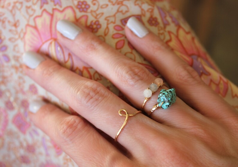 Gold knot ring gold friendship ring 14k gold fill stacking | Etsy