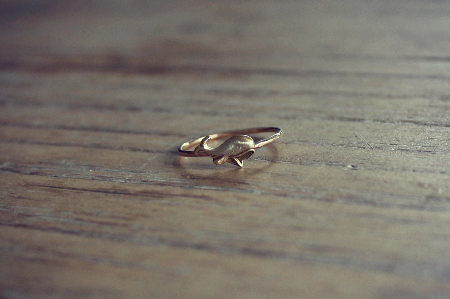 Gold Filled Stacking Ring, Whale Ring, Gold With Brass Whale - Etsy