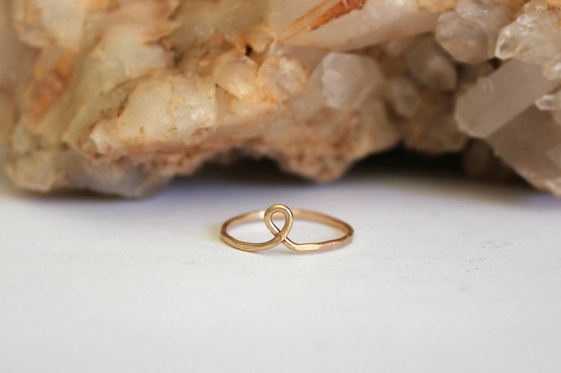 Gold knot ring gold friendship ring 14k gold fill stacking | Etsy