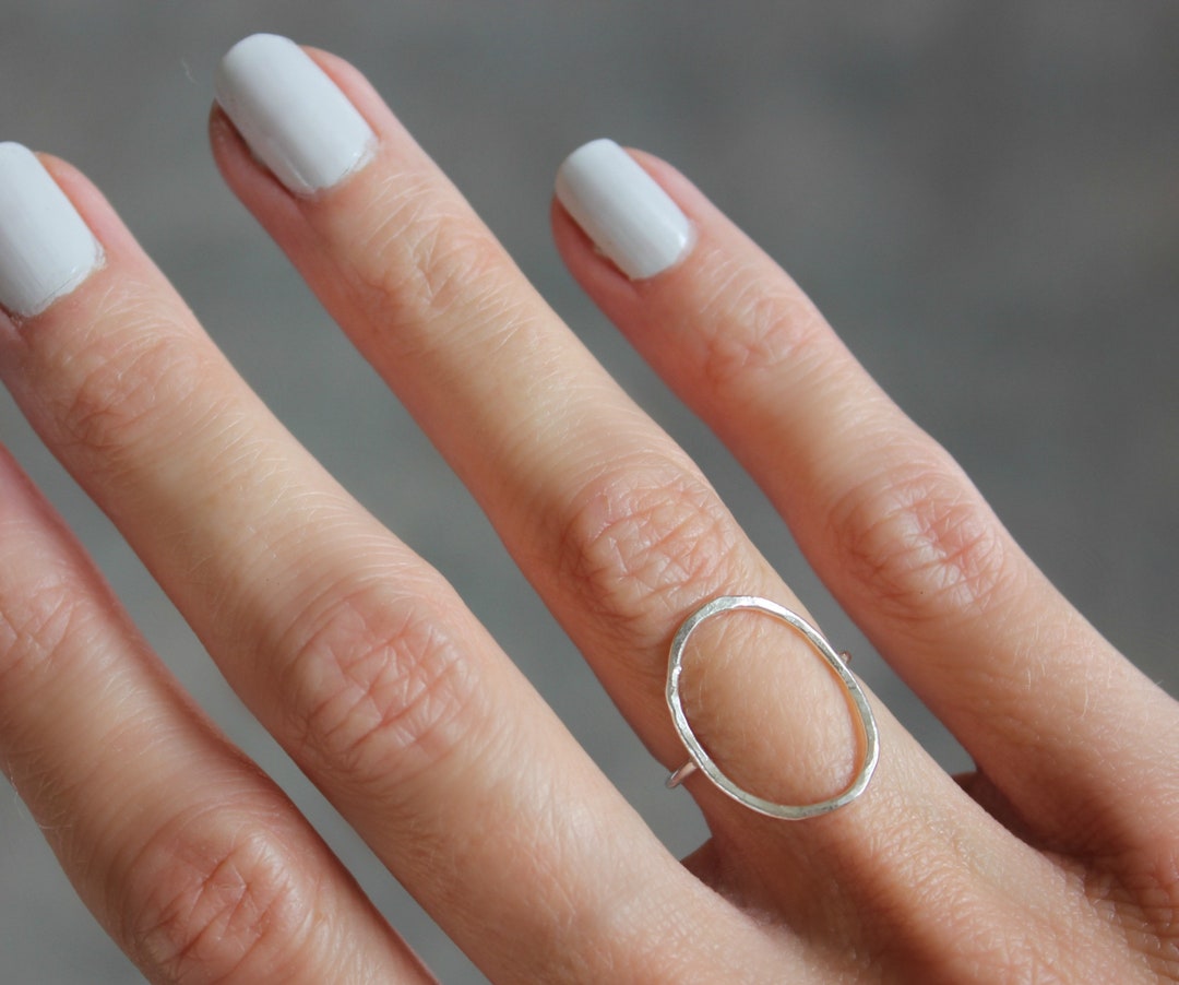 Sterling Silver Oval Ring, Circle Ring, Stacking Ring, Stackable Ring ...