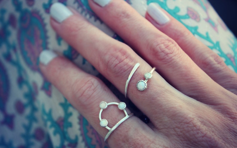 Sterling Silver Ring, Opal and Silver Ring, Sterling Silver Gemstone ...