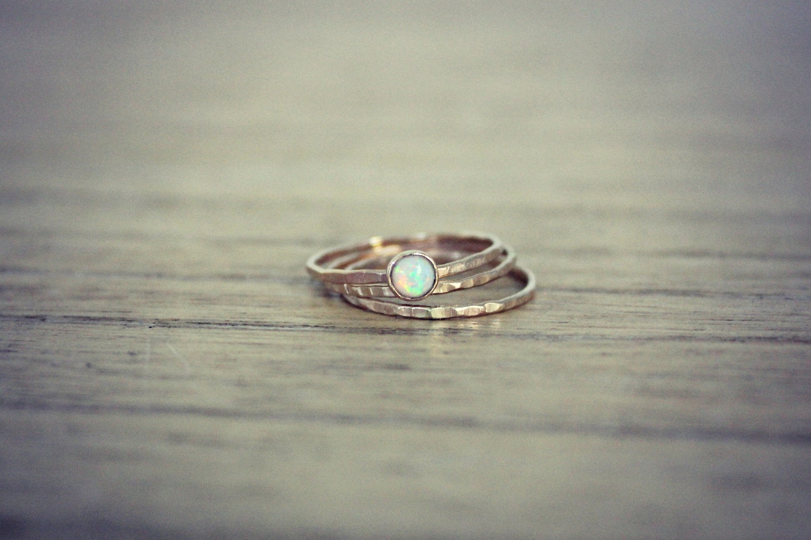 Opal Ring Stacking Rings Gold Opal Stacking Ring Set Set - Etsy