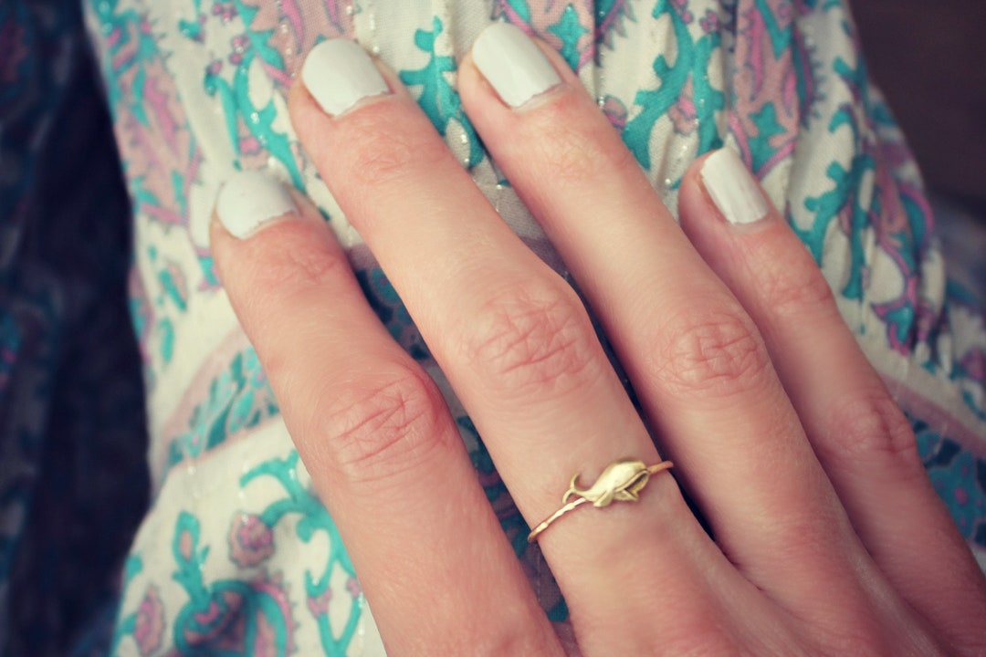 Gold Filled Stacking Ring, Whale Ring, Gold With Brass Whale - Etsy