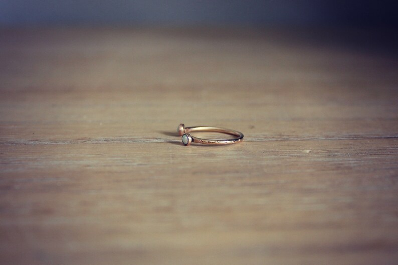 Gold Open Gemstone Ring Double Opal Ring 14k Gold Filled - Etsy