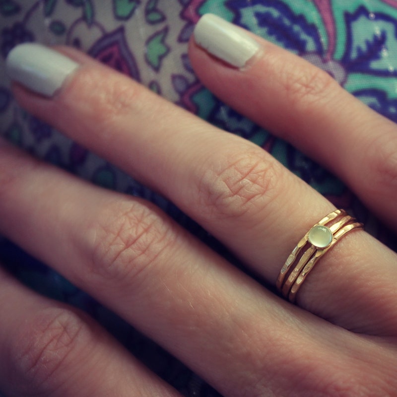 Gemstone Stacking Rings - Etsy