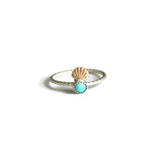 Turquoise Ring, Shell Ring, Mermaid Ring, Sterling Silver Ring ...
