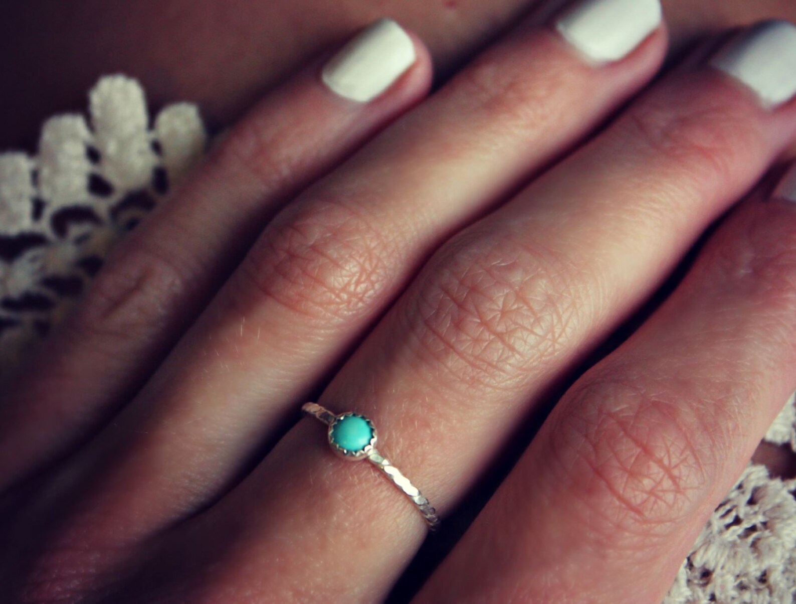 Turquoise Ring Sterling Silver Ring Stacking Ring Rope - Etsy