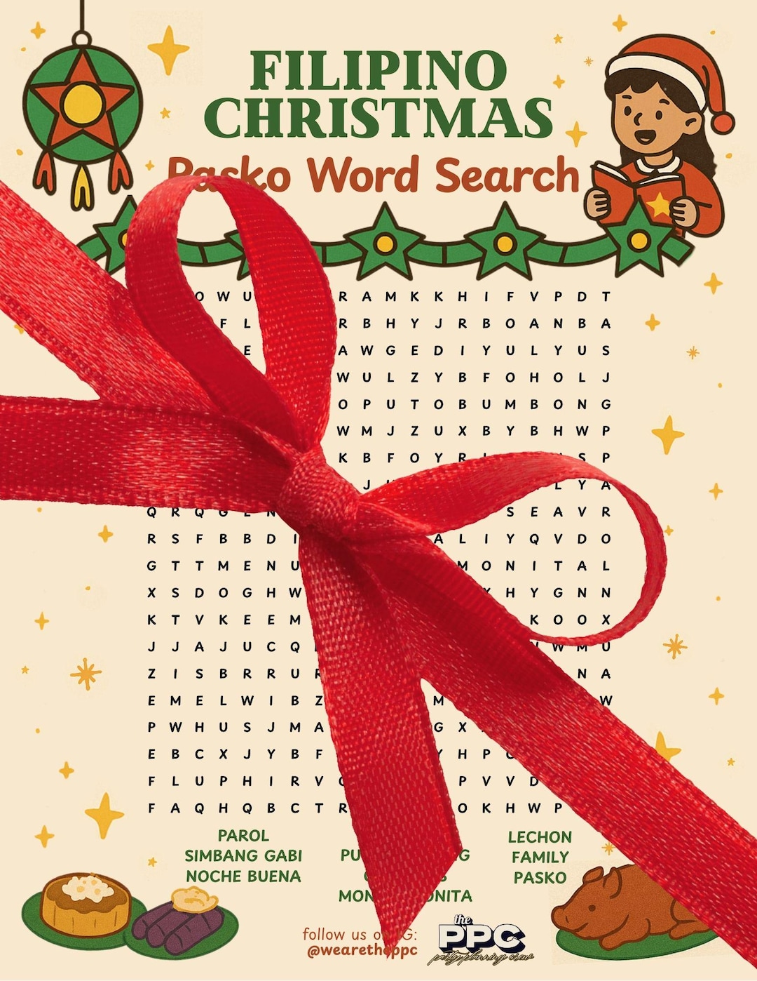 Filipino Christmas Word Search Printable | Pinoy Pasko Party Game ...