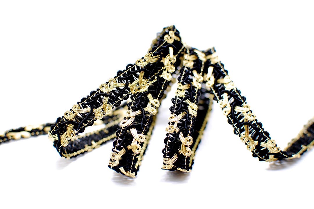 5 Yards Glittery Scallop Edge Gimp Trim, Scroll Braid Trim, Miniature ...