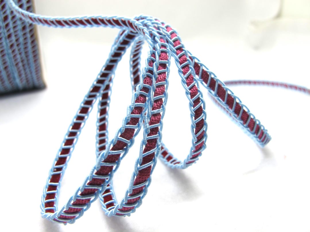 5 Yards Woven Braided Velvet Trim, Scallop Edge Decorative Trim, Blue ...