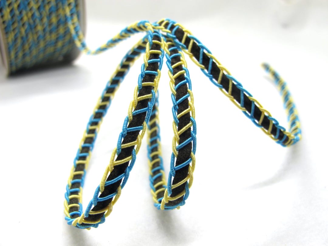 5 Yards Woven Braided Velvet Trim, Scallop Edge Decorative Trim, Mint ...