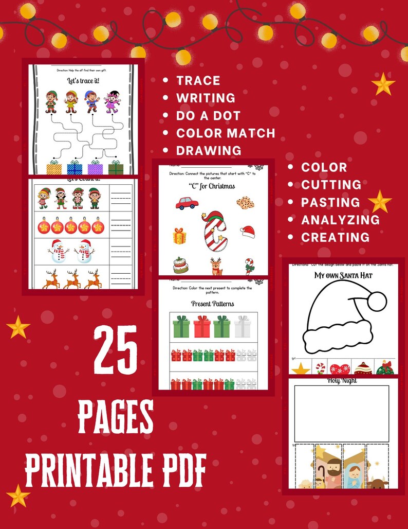 Pre-kinder | Kindergarten Christmas|winter Activity Worksheet PDF ...