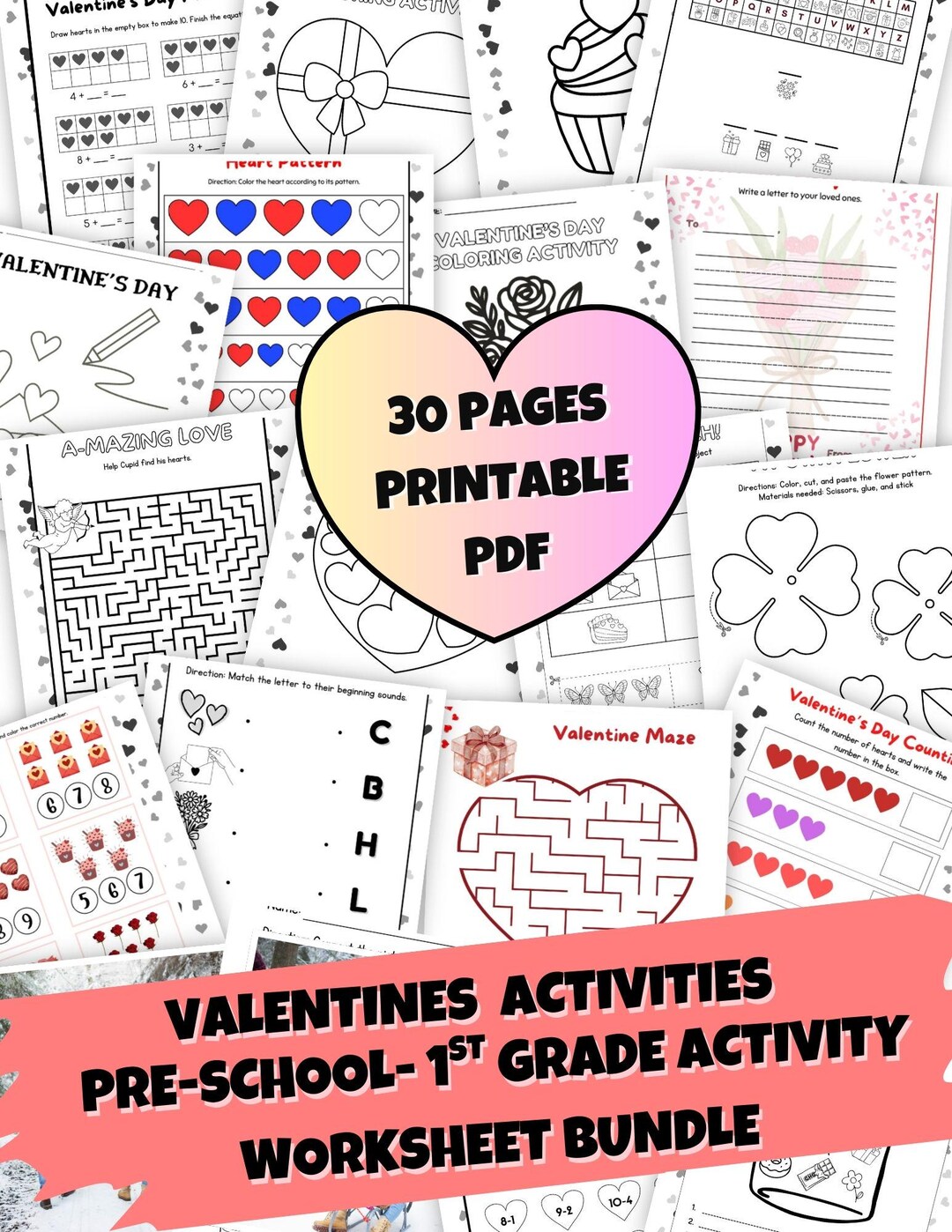 Pre-kinder | Kindergarten | First Grade Valentines Activities ...