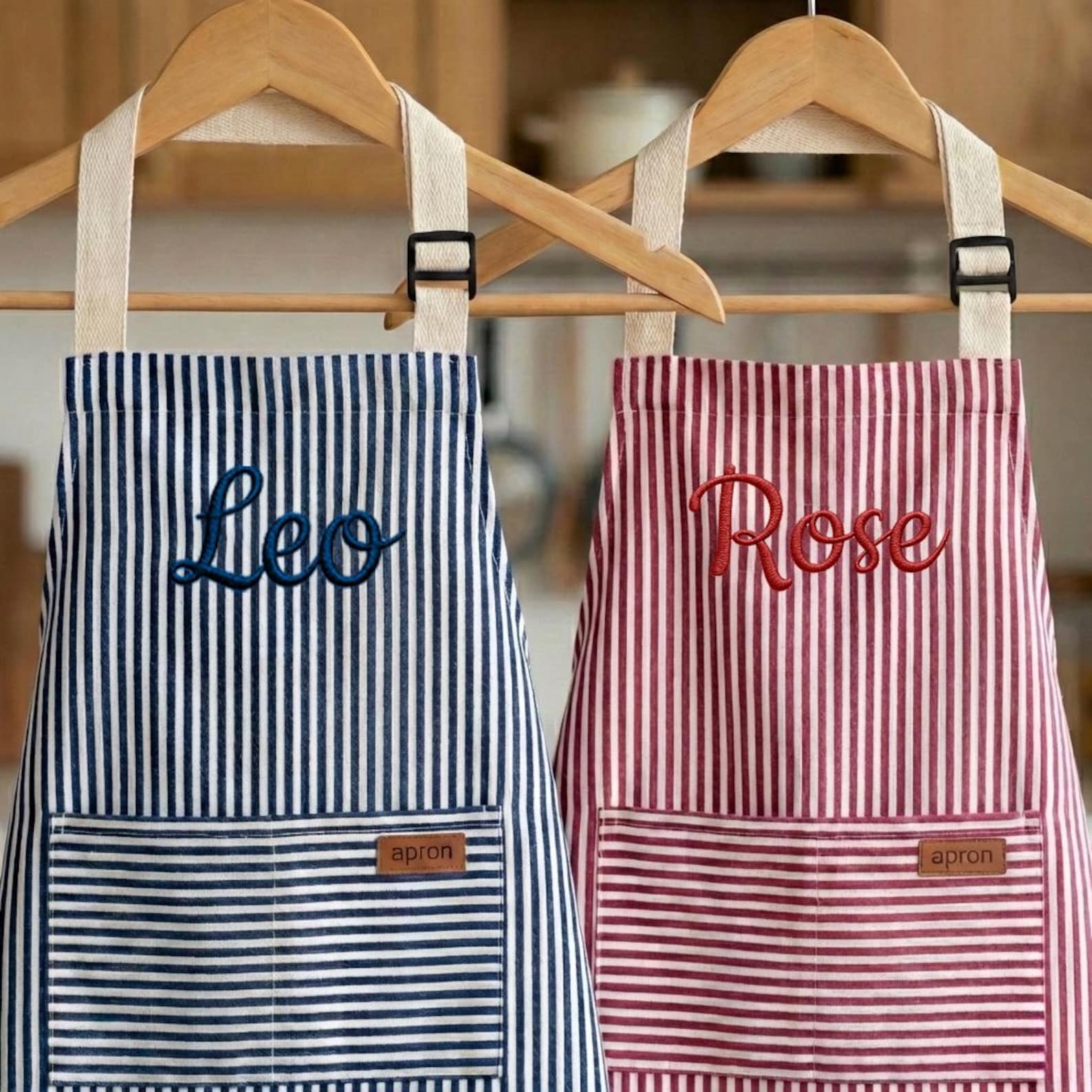 Personalized Mommy and Me Aprons Pink Striped Matching Mother Daughter ...