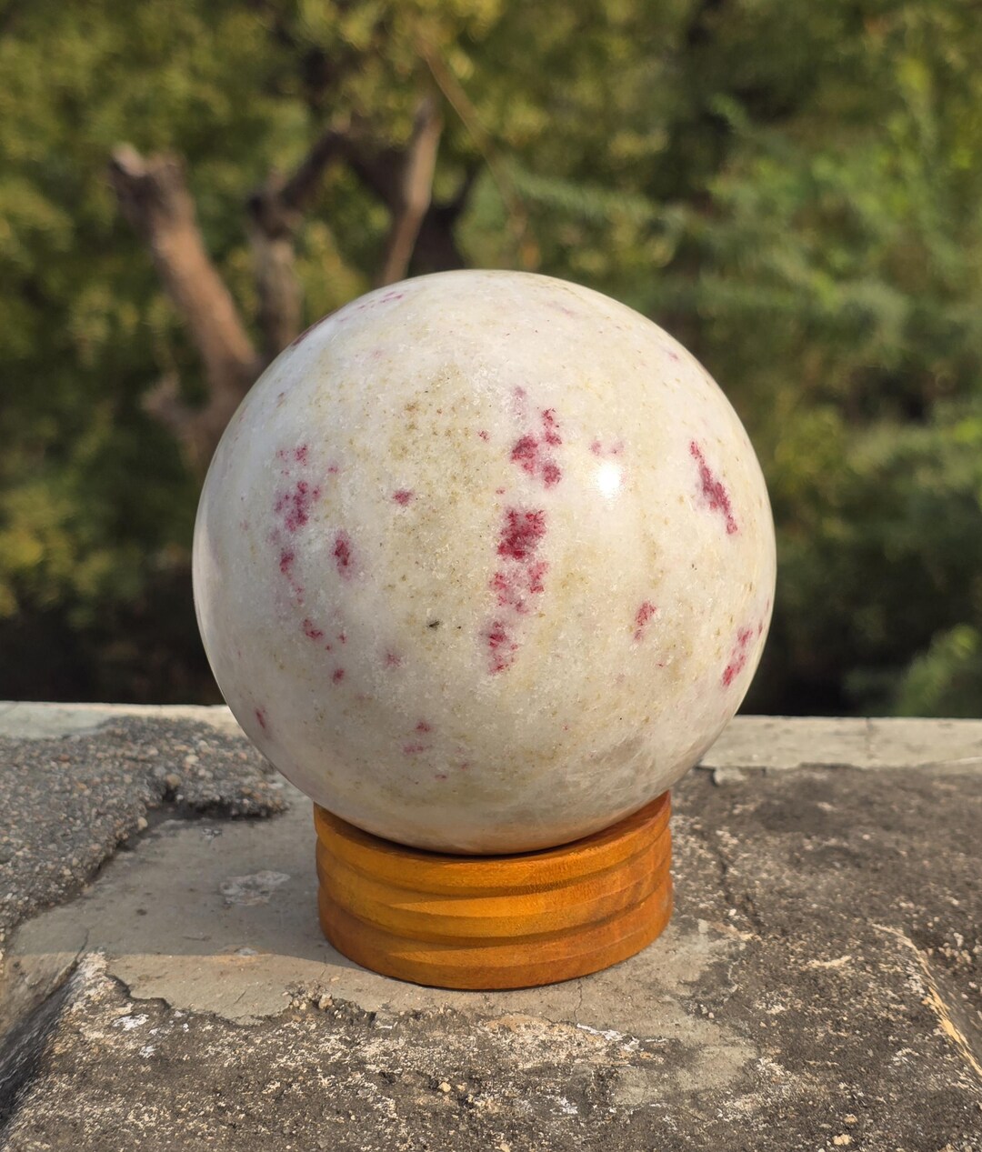Handmade Cinnabar in Quartz Sphere: White Scapolite Crystal (100MM) - Etsy