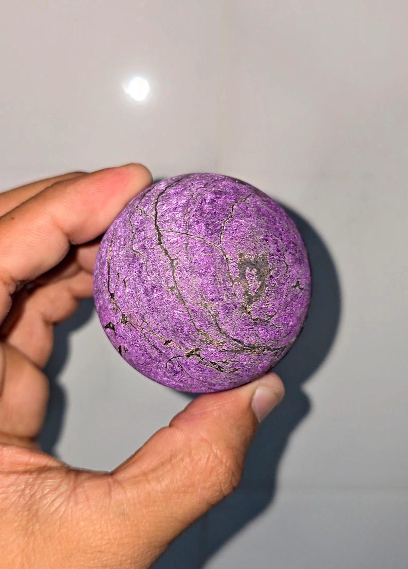 Purpurite Sphere 04: Purple Gemstone Ball, Rare Purpurite Collector ...