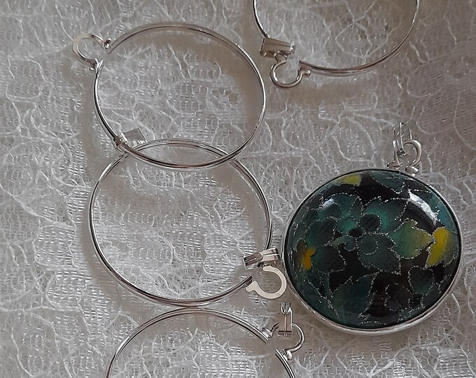 5 X 30mm Silver Plated Round Open Back Coin Settings, Ohajiki, Cabochon ...