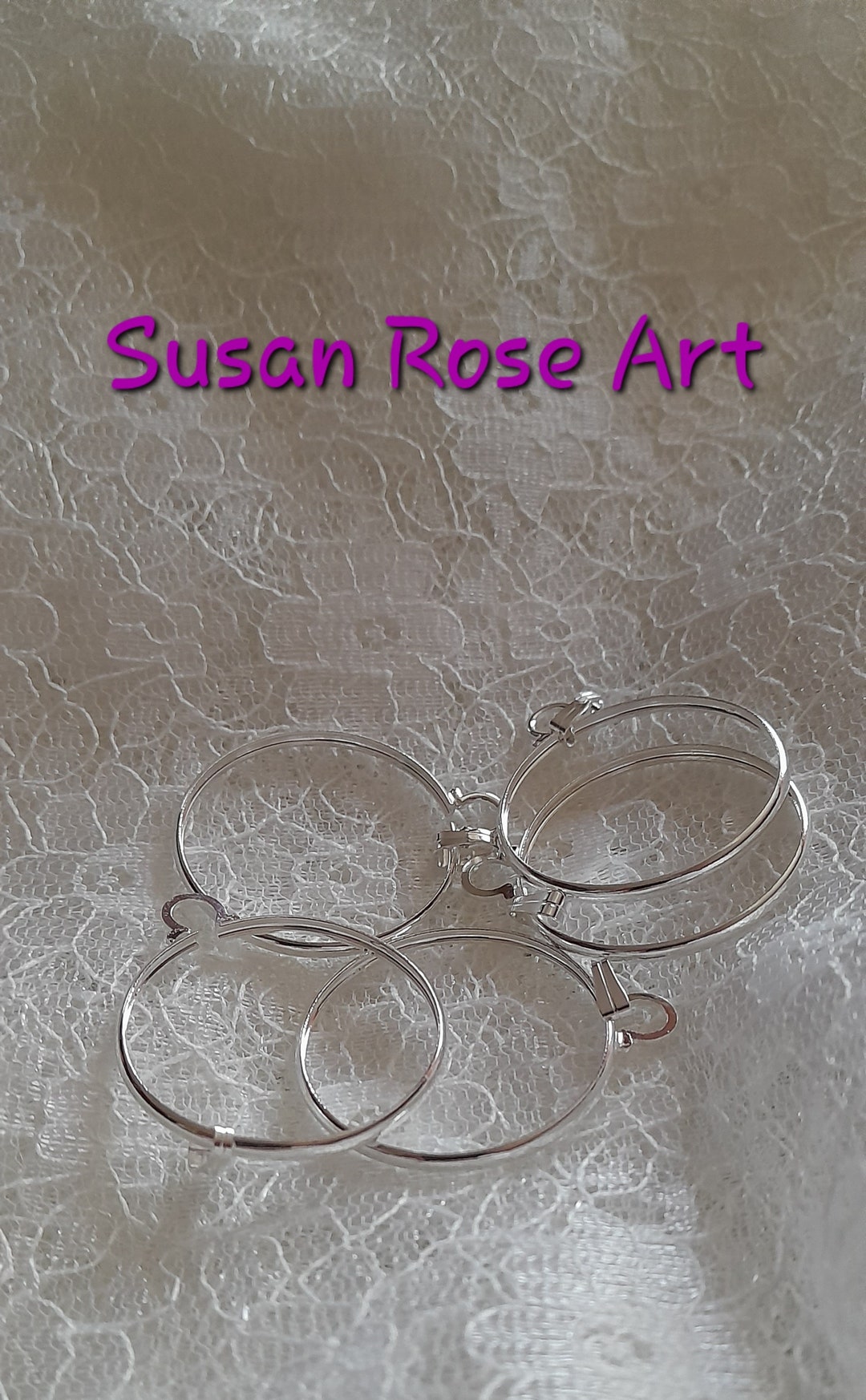 5 X 28mm Silver Plated Round Open Back Coin Mount, Ohajiki, Cabochon ...