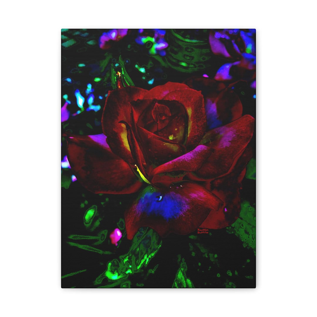 Ruby's Rose Art Print on Canvas - Etsy