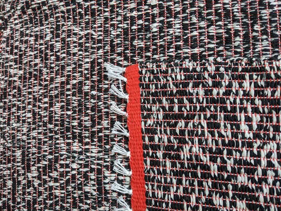 Finished Rug Red White and Black Rag Rug 32 X 56 - Etsy