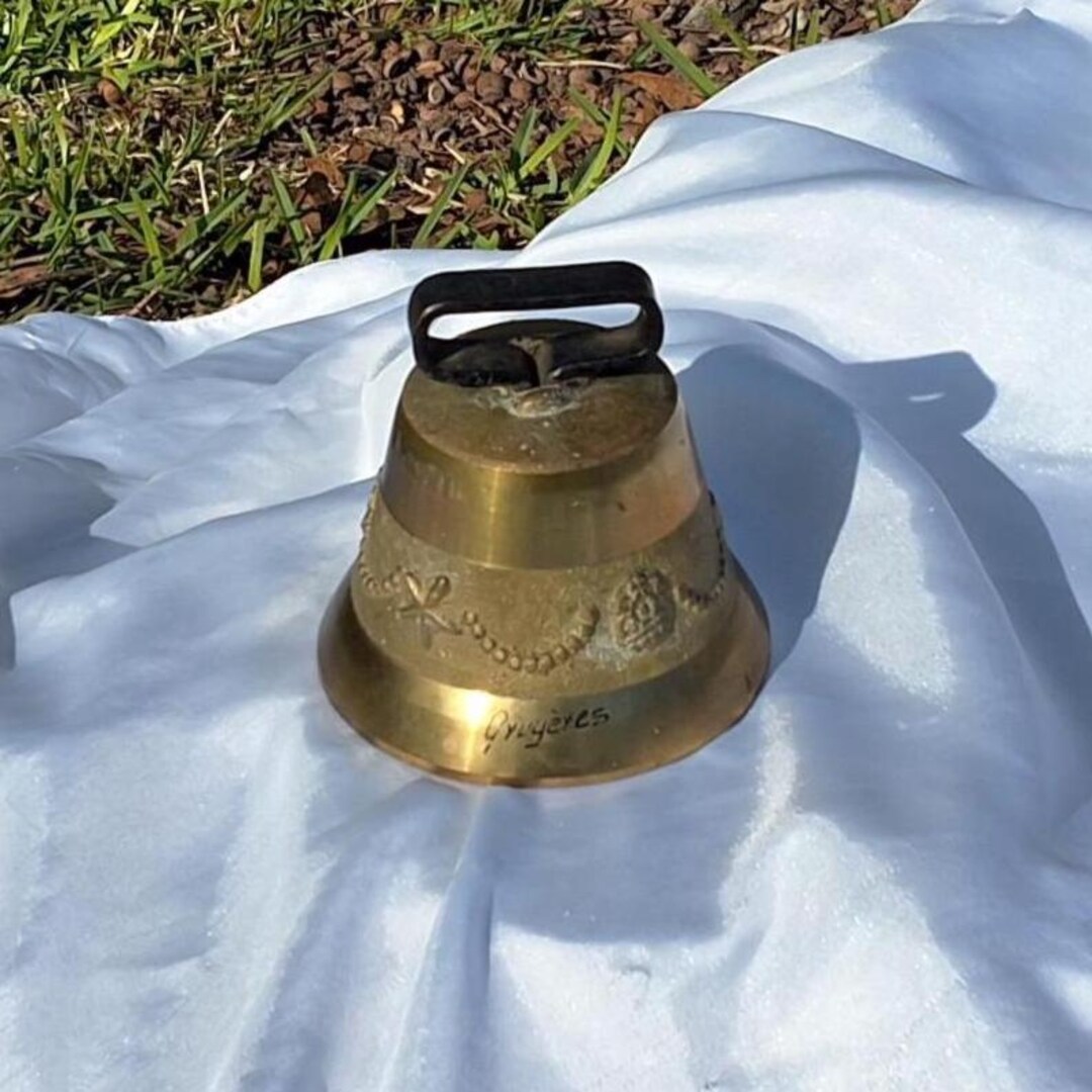 Antique Swiss Brass Cow Bell - Signed Gruyeres - Star, Cow, Flowers - Etsy