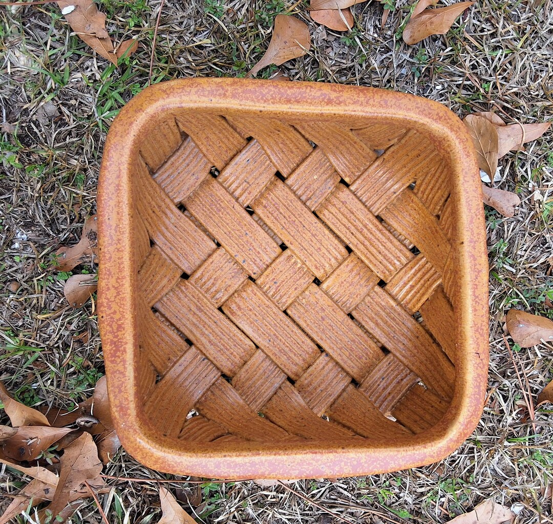 Vintage Woven Stoneware Basket, Jim and Shirl Parmentier Arts and ...