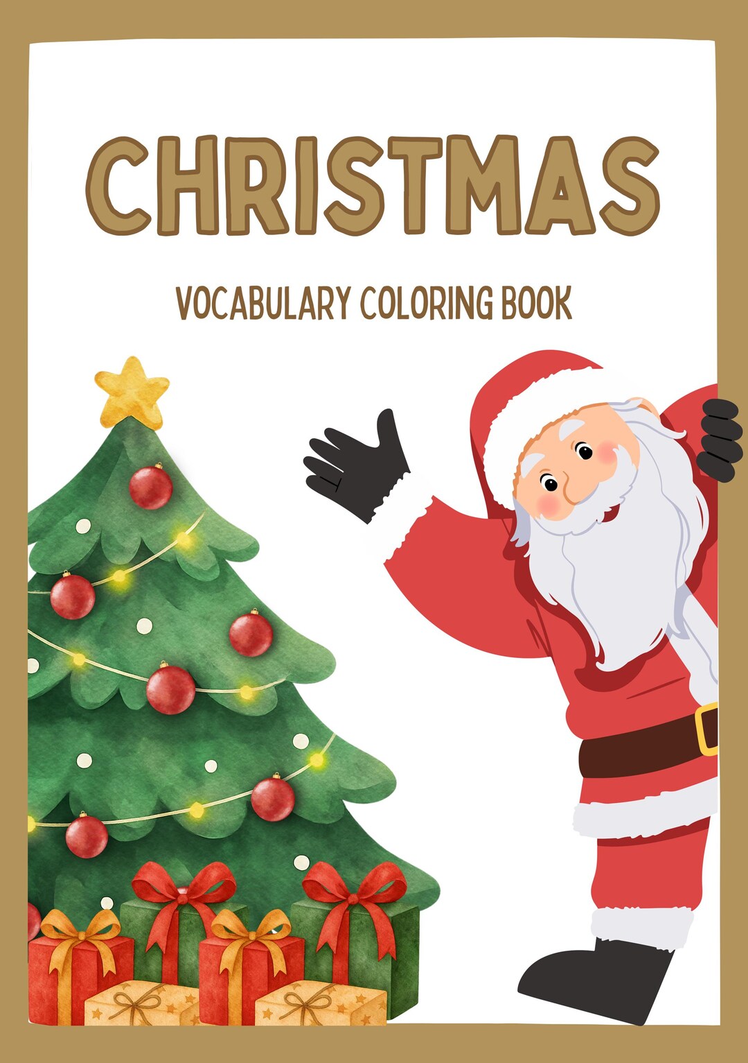 Christmas Vocabulary Coloring Book - Etsy
