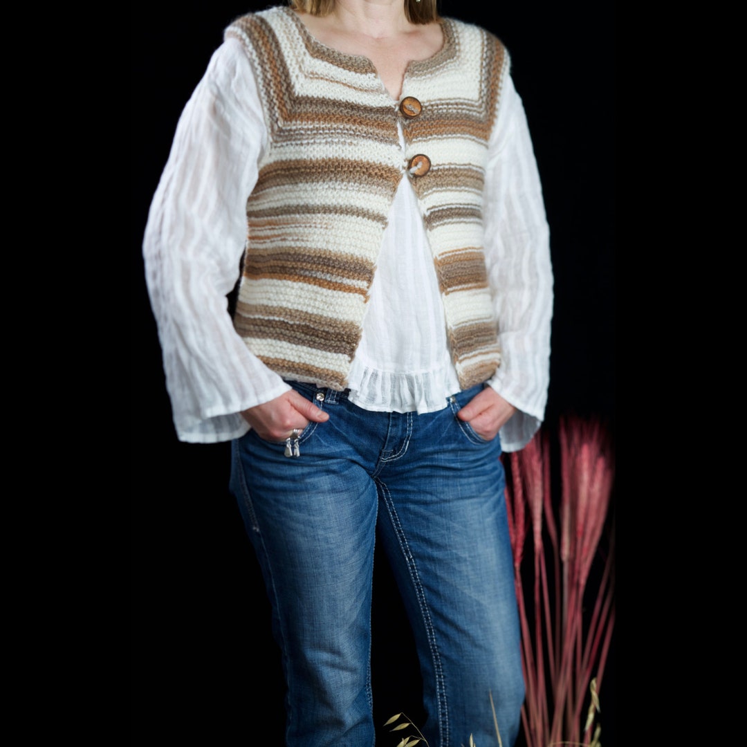 Wool Sweater Vest With Buttoned Front , Size Small Medium - Etsy