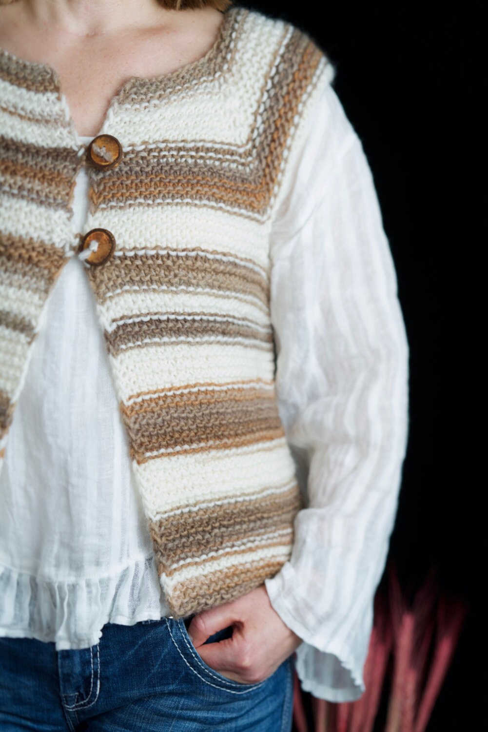 Wool Sweater Vest With Buttoned Front , Size Small Medium - Etsy