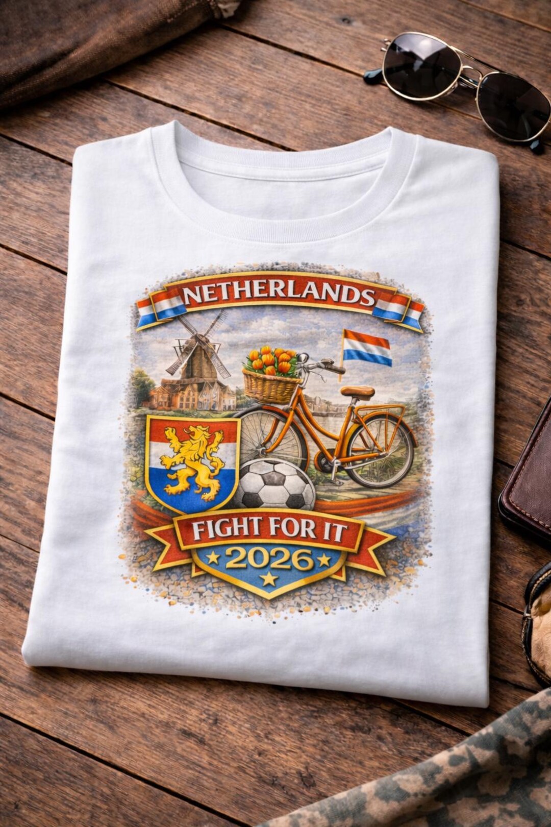Netherlands Football T-shirt, Vintage Dutch Soccer Fan Art, Watercolor ...