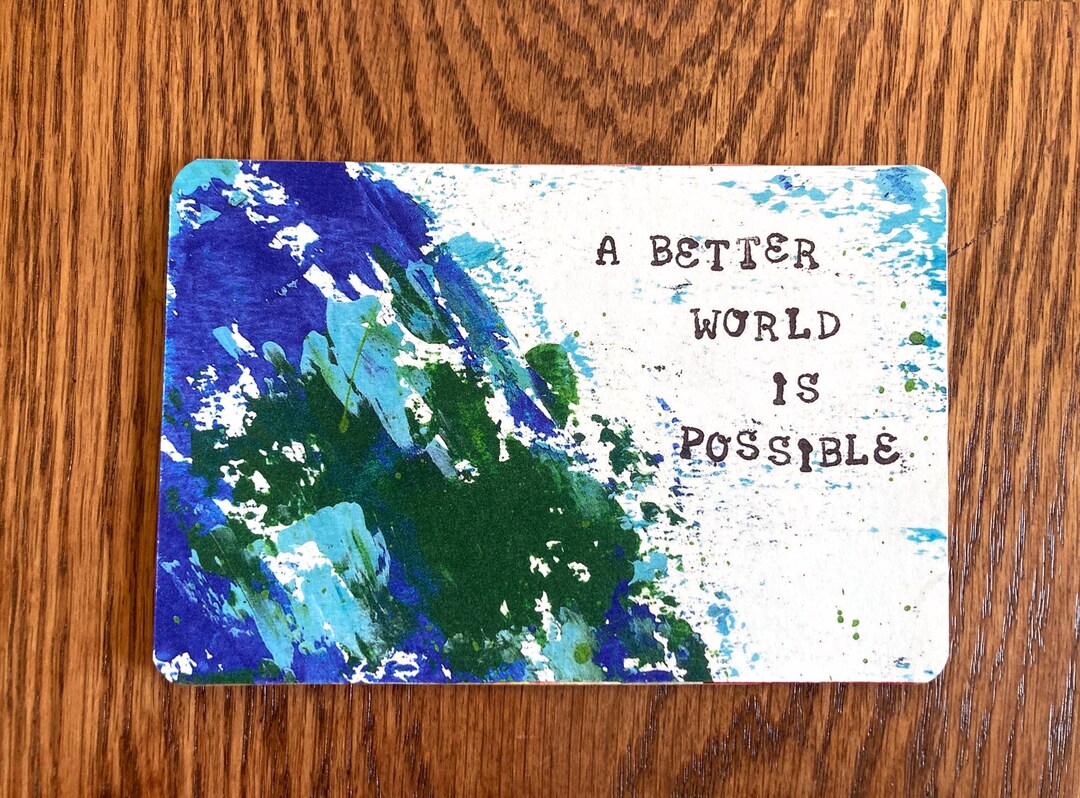 A Better World is Possible 4x6 Postcard | Art Postcard | Upcycled ...