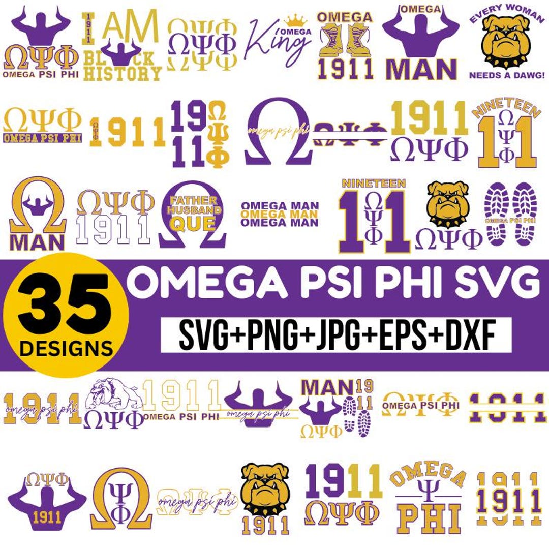 Omega Psi Phi SVG Bundle: 35 Designs mit griechischem Alphabet und ...