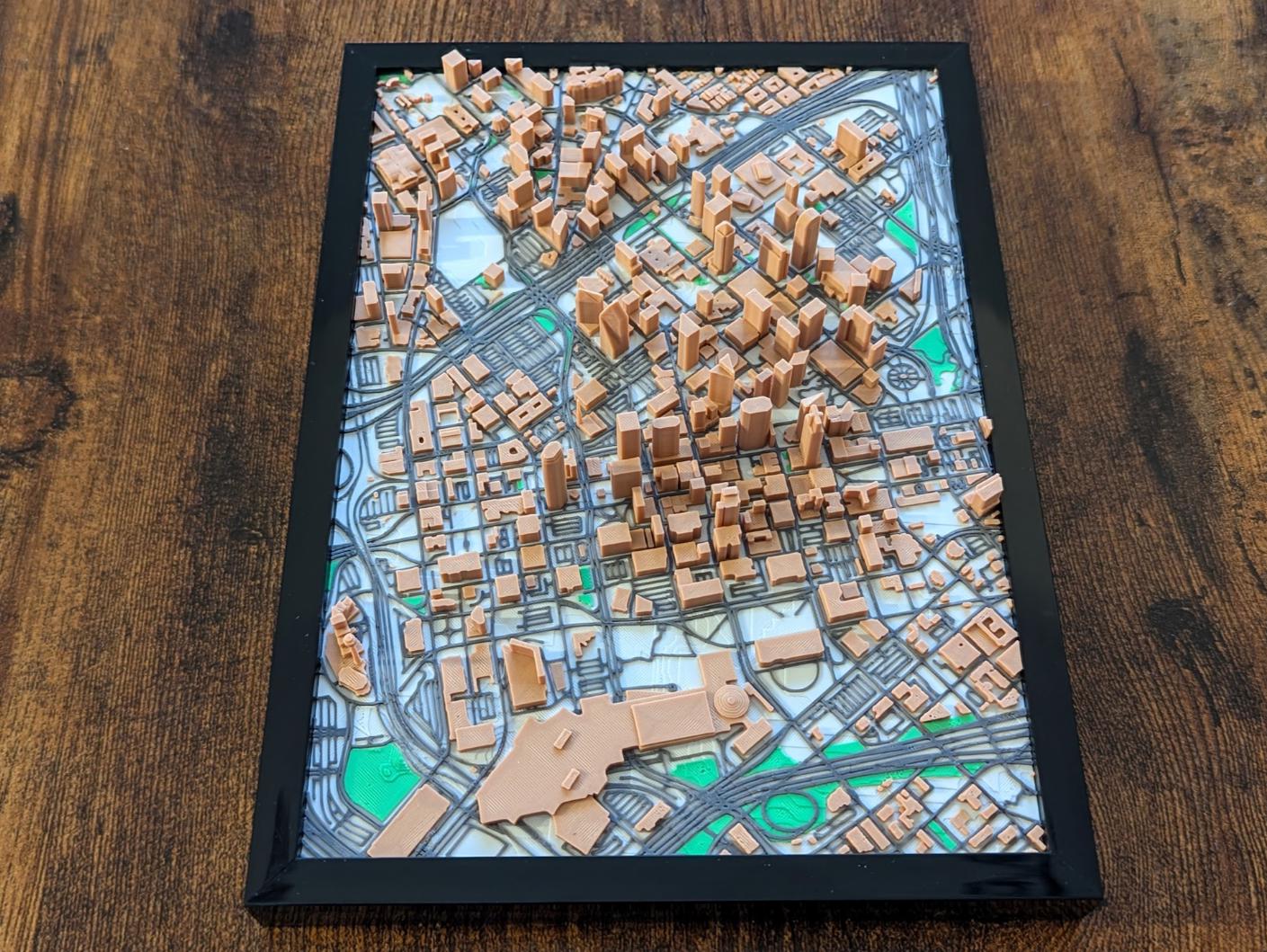 3D Printed Dallas Texas City Map, Topographic Terrain Model - Etsy