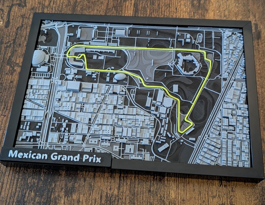 3D Printed Rodriguez Brothers Race Track Map, Mexico City Grand Prix - Etsy